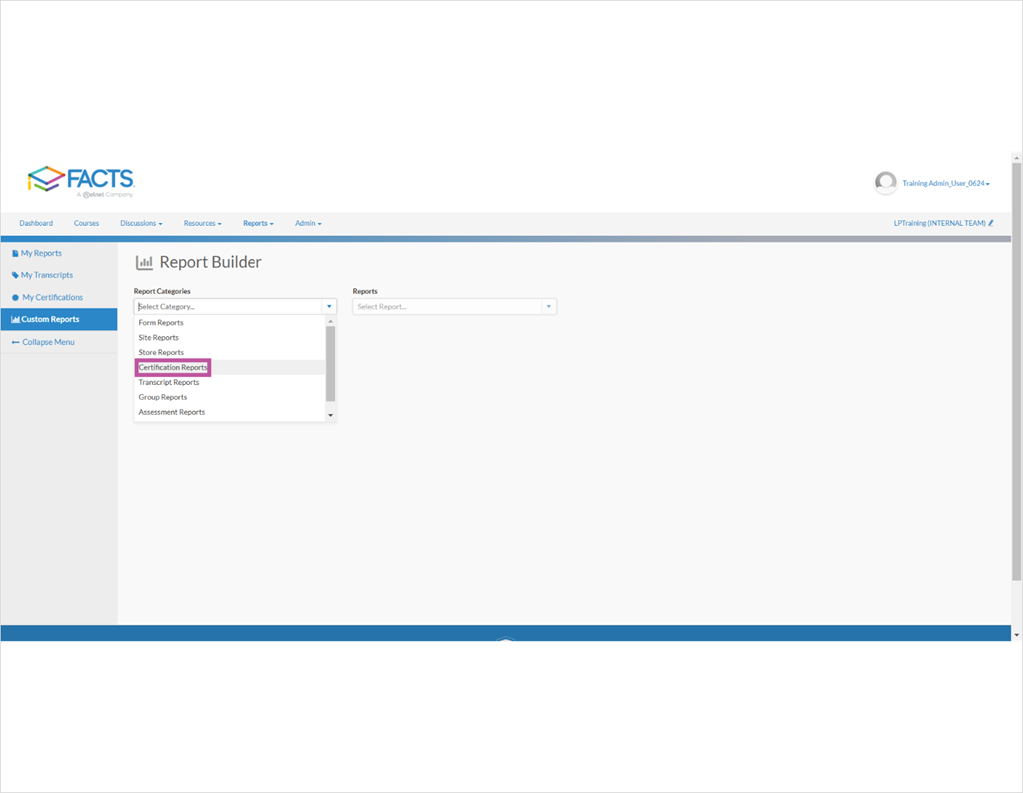 How to Access Certification Progress Reports under the Reports Tab ...