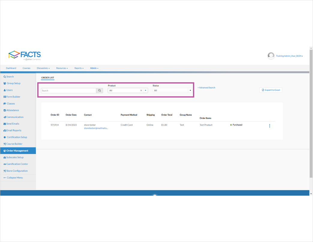 How to View Store Order Management List – Help Center - FACTS Faith