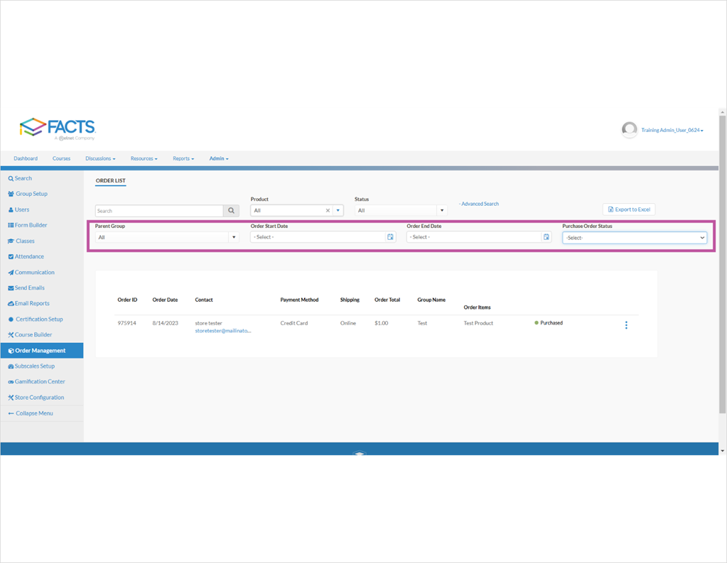 How to View Store Order Management List – Help Center - FACTS Faith